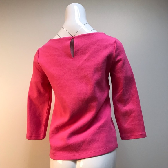 Tops | Vintage Hot Pink Thick Material Three Quarter Top | Poshmark